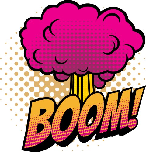Bang sound blast explosion cartoon comic book Vector Image