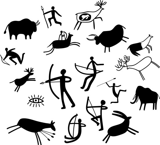 Cave painting background Royalty Free Vector Image