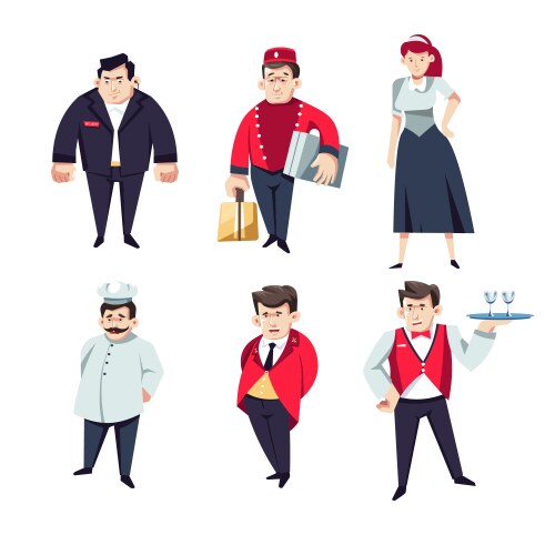 Hotel staff uniform set Royalty Free Vector Image