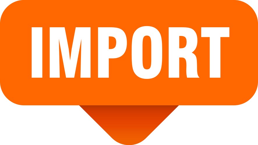 Import sticker sign on transparent Royalty Free Vector Image