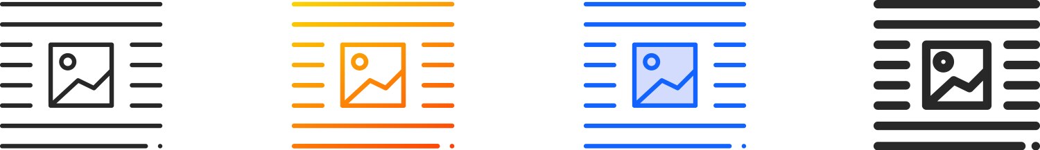 Center align iconthin linear gradient blue stroke Vector Image