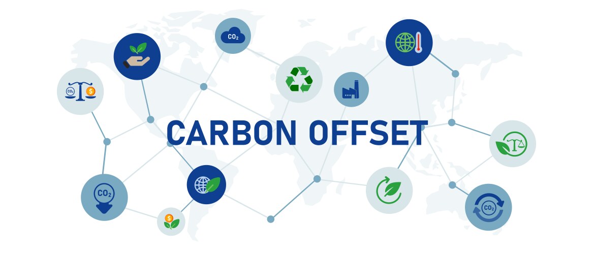 Carbon footprint greenhouse reducing emission Vector Image