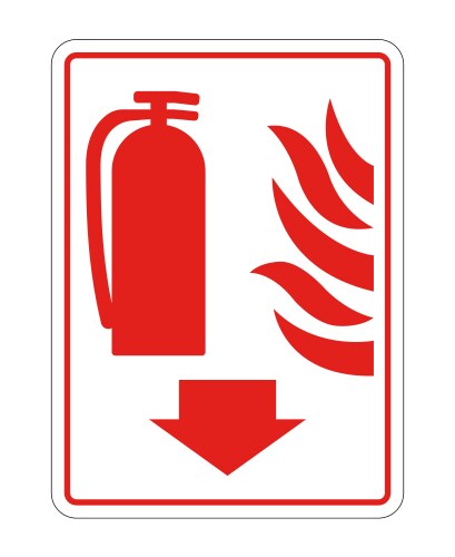 Fire extinguisher sign isolate on white background