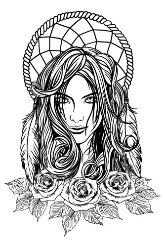 Silhouette of a girl tarot cards witch dancer Vector Image