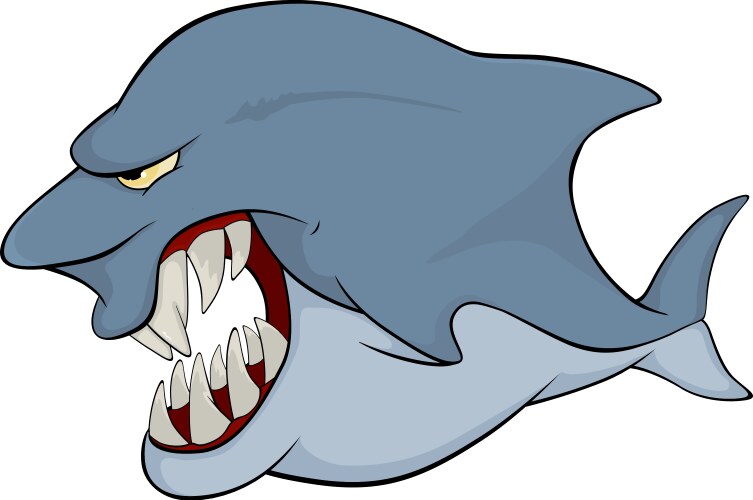 Big blue shark Royalty Free Vector Image - VectorStock