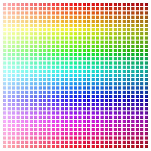 Hsv color palette with every hue light to bright Vector Image