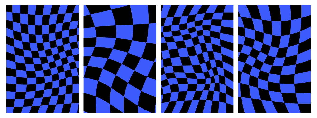 Groovy checkered patterns Royalty Free Vector Image
