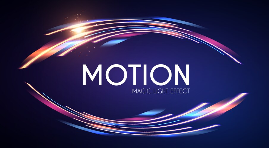 Magic neon light effect motion beam design Vector Image