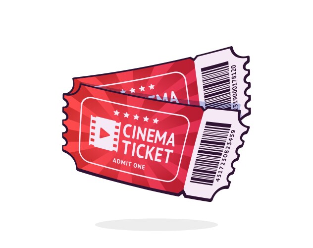 One cinema ticket with barcode Royalty Free Vector Image