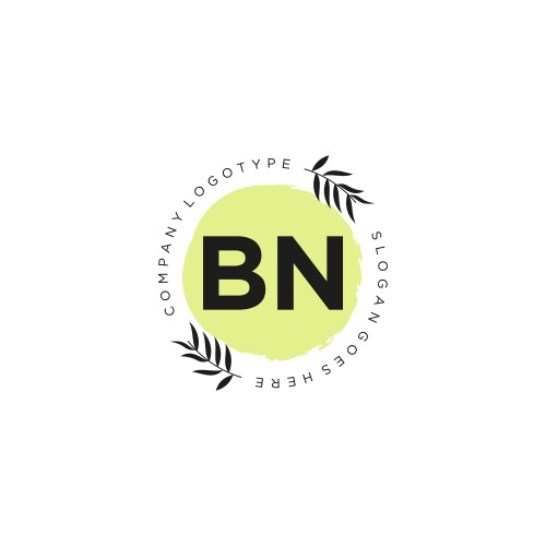 Bn initial handwriting logo with circle template Vector Image