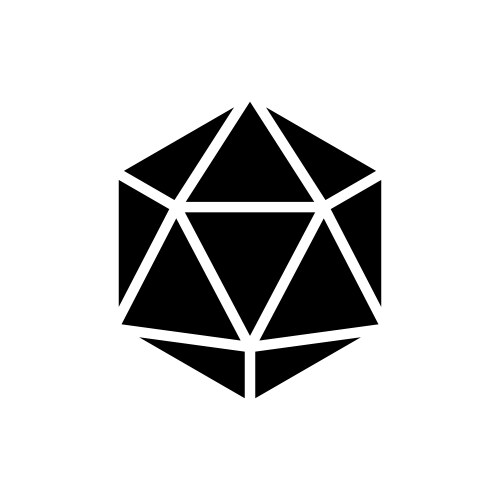 Dice d20 icon set die with 20 sides symbol 3d Vector Image