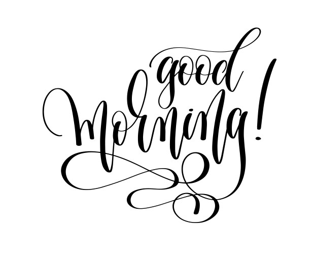 Good morning handwritten lettering Royalty Free Vector Image