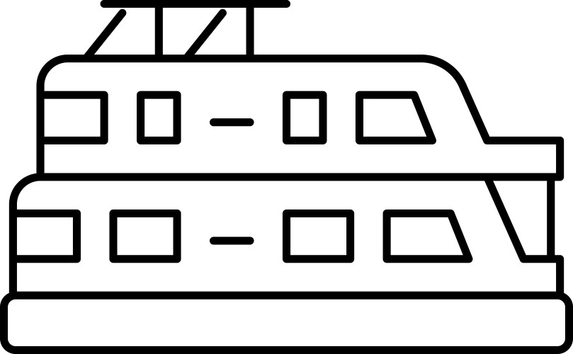 Silhouette traditional inian houseboat water Vector Image