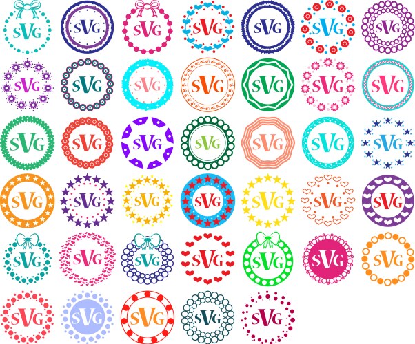Floral Monogram Circle Vector Images (over 18,000)