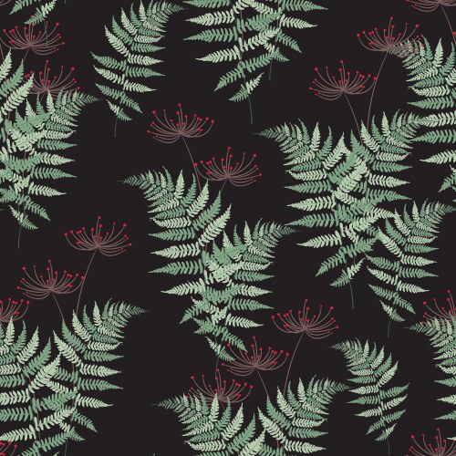 Fern leaves seamless pattern floral Royalty Free Vector