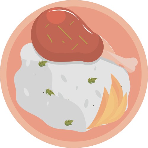 Indian food rice with chicken Royalty Free Vector Image