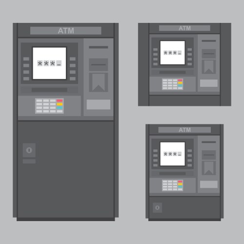 Atm screen automated teller machine monitor Vector Image