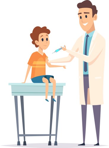 Children vaccination scene kids and medical staff Vector Image Children vaccination scene kids and medical staff Vector Image