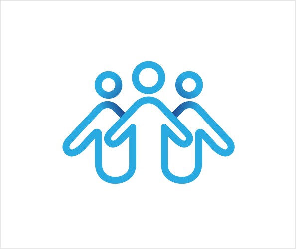 Abstract people circle three characters logo Vector Image