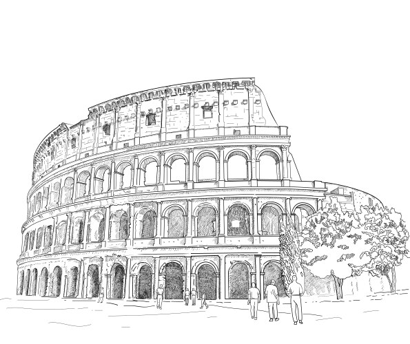 Colosseum building showing ancient roman Vector Image