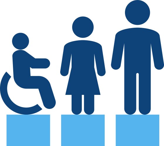 Equity icon for disability and gender equality Vector Image