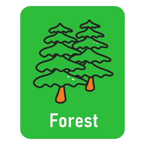 Bush green flashcard Royalty Free Vector Image