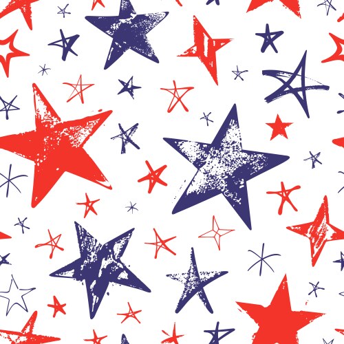Hand drawn stars seamless pattern Royalty Free Vector Image