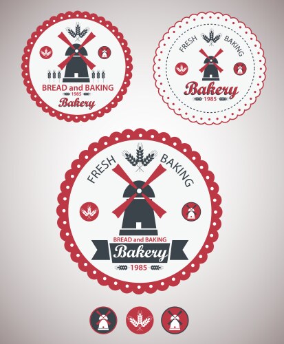 Set of vintage retro bakery labels Royalty Free Vector Image