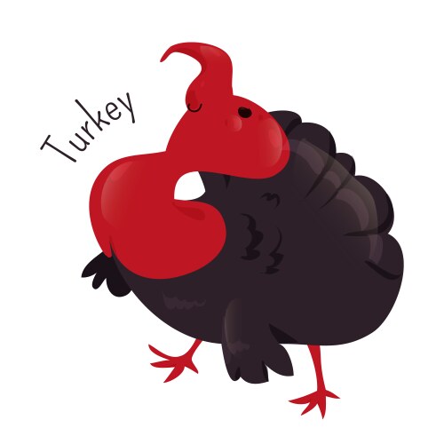 Cartoon funny turkey Royalty Free Vector Image