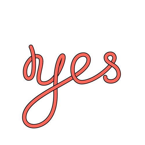 Hand Lettering Calligraphy Yes Vector Images (over 400)