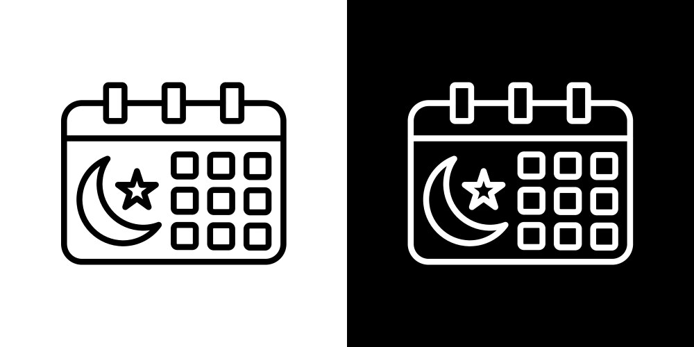Ramadan calendar icon set islamic calender Vector Image