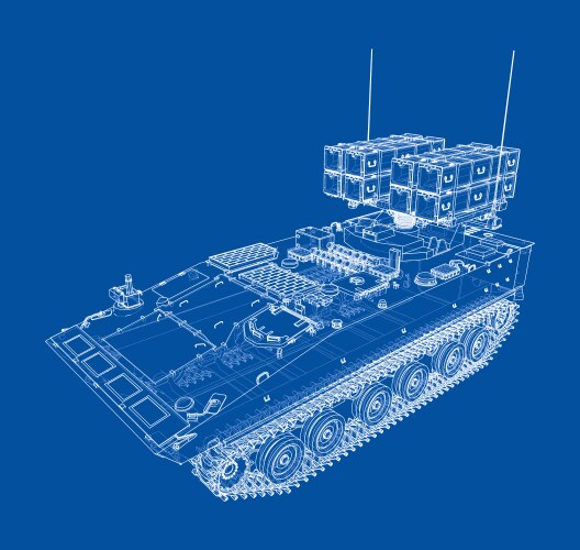 Military track missile system Royalty Free Vector Image