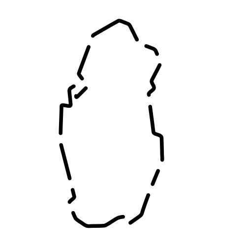 Qatar simplified outline map Royalty Free Vector Image
