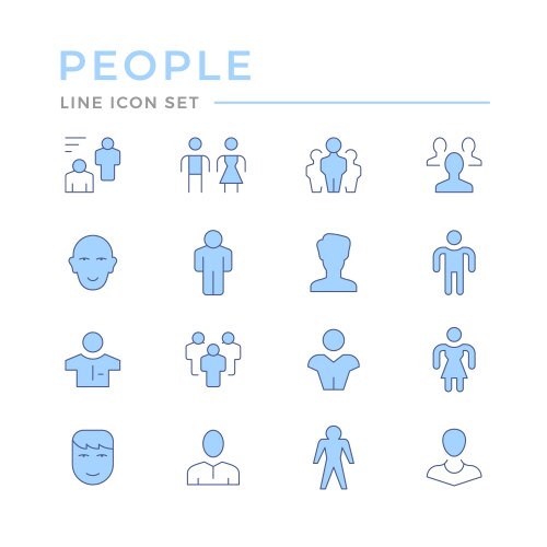 Set line icons business people Royalty Free Vector Image