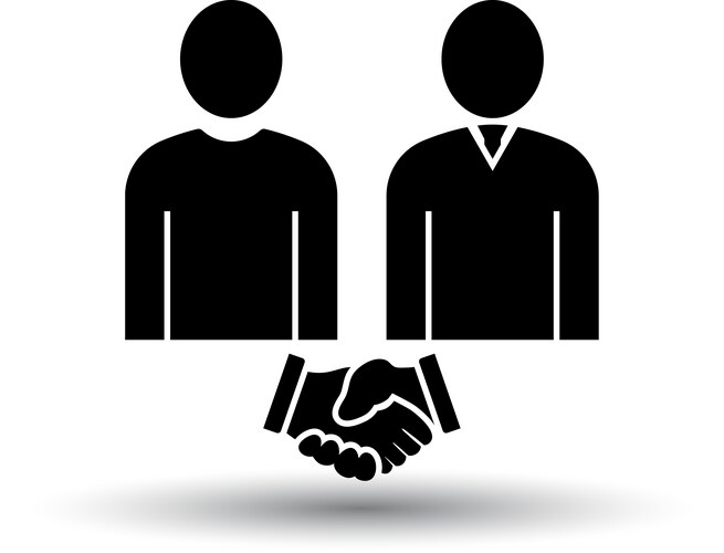 Two man making deal icon Royalty Free Vector Image