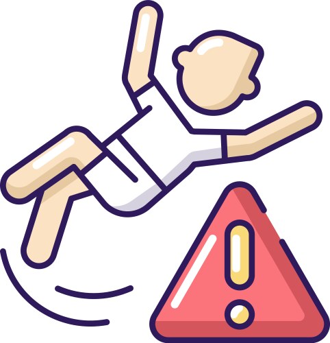 Fall detection concept icon Royalty Free Vector Image