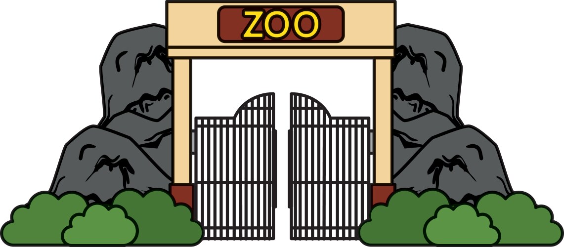 Entrance facade of zoo Royalty Free Vector Image