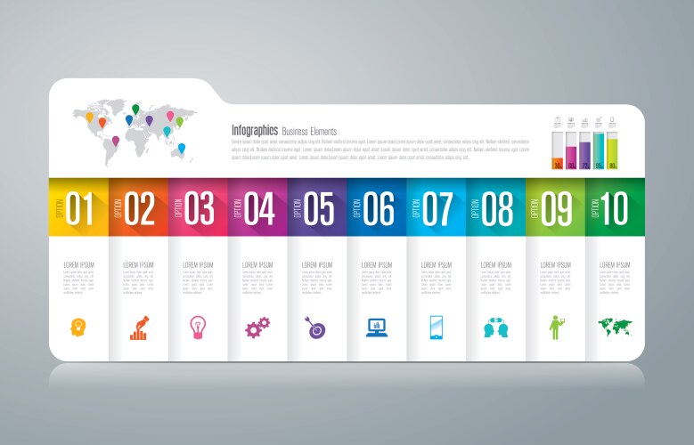 Folder infographics design with 4 options Vector Image
