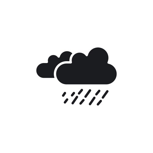 Rain icon set rainy cloud weather forecast symbol Vector Image