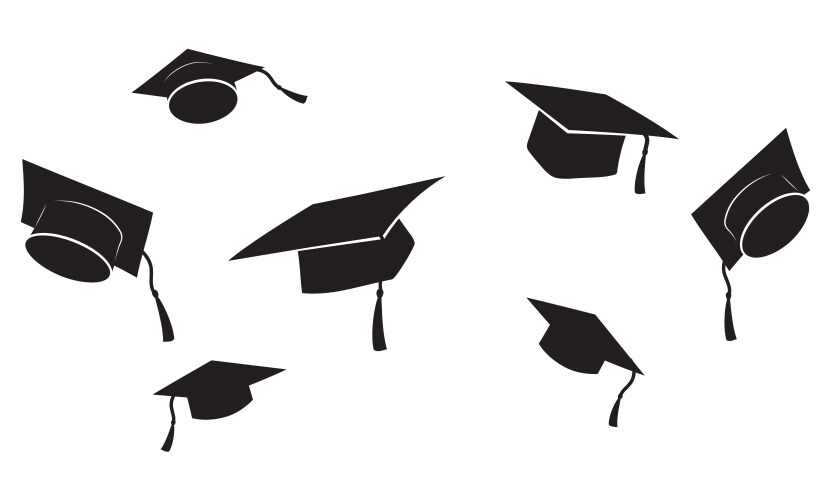 Class of graduation elements collection Royalty Free Vector