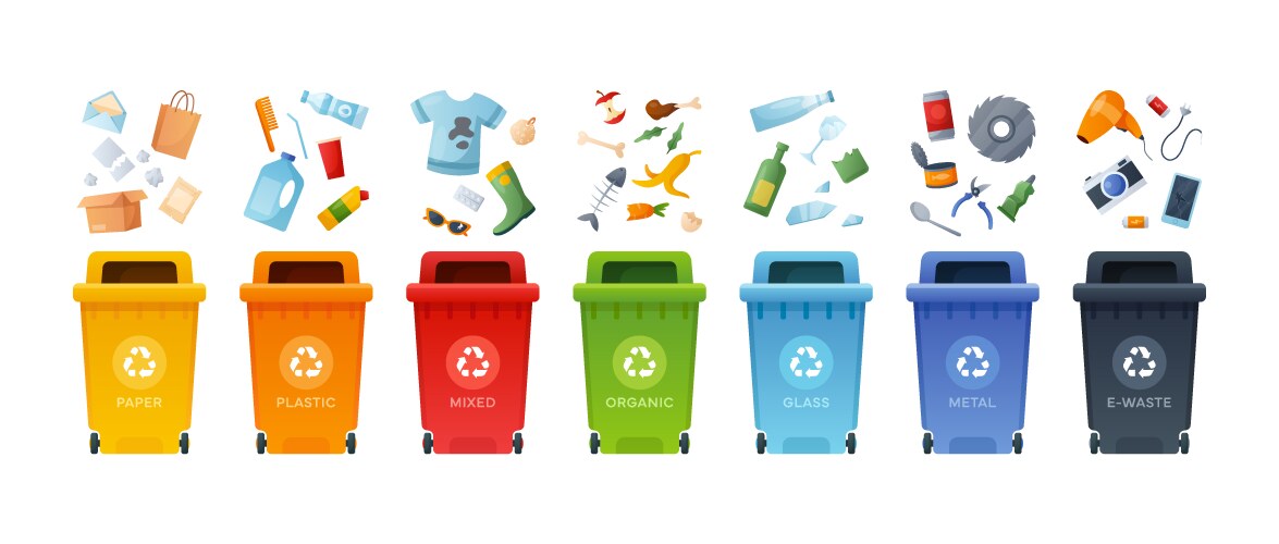 Garbage waste reduction is at forefront effective Vector Image