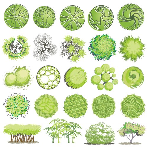 Different plants and trees set for architectural Vector Image