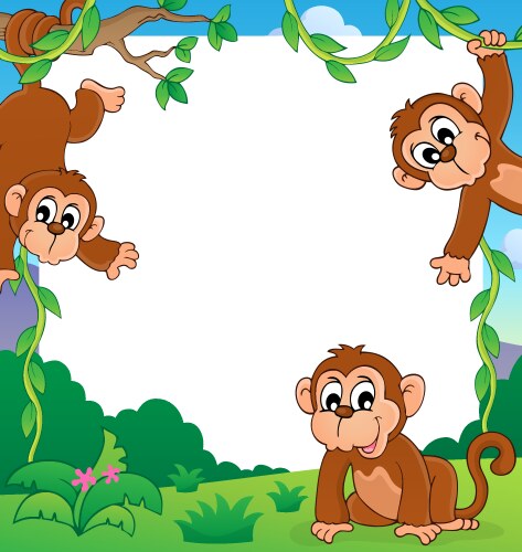 Monkey wearing cape flying on white background Vector Image