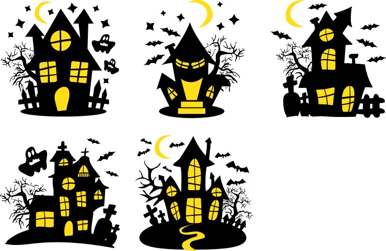 Cartoon Haunted Mansion Vector Images (over 1,200)