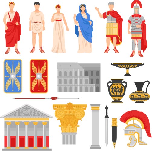 Ancient roman set Royalty Free Vector Image - VectorStock