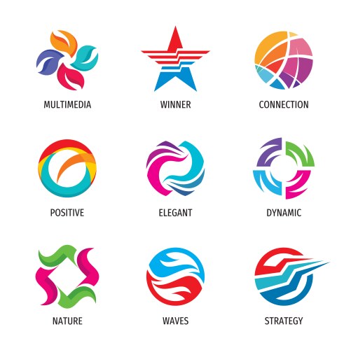 Marketing finance sales and business logos Vector Image