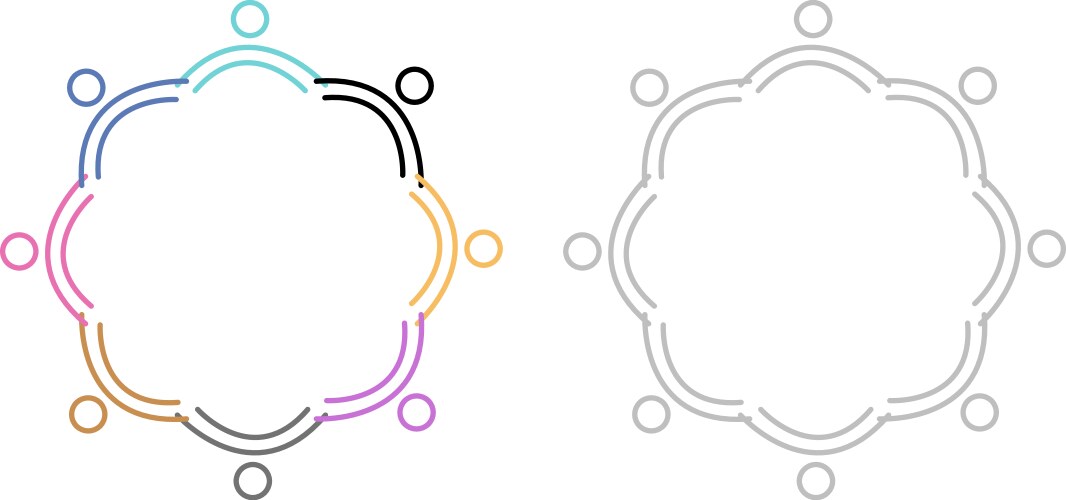 Colorful people together sign symbol logo Vector Image