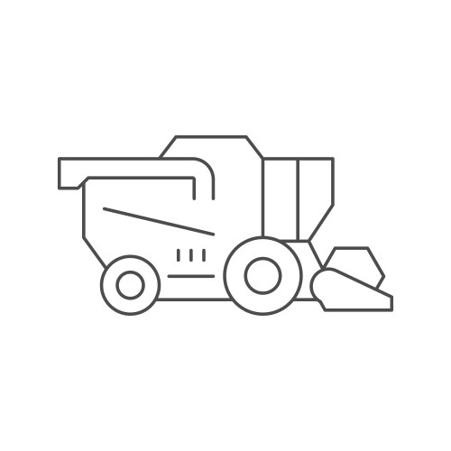 Combine harvester line icon agriculture and farm Vector Image