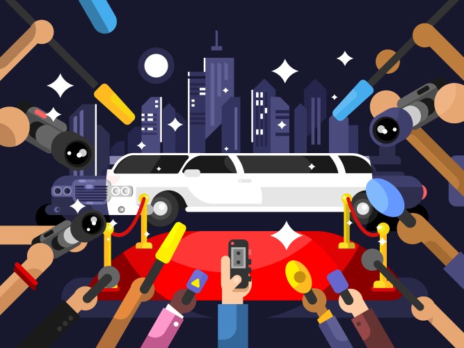 Hollywood red carpet hosts Royalty Free Vector Image