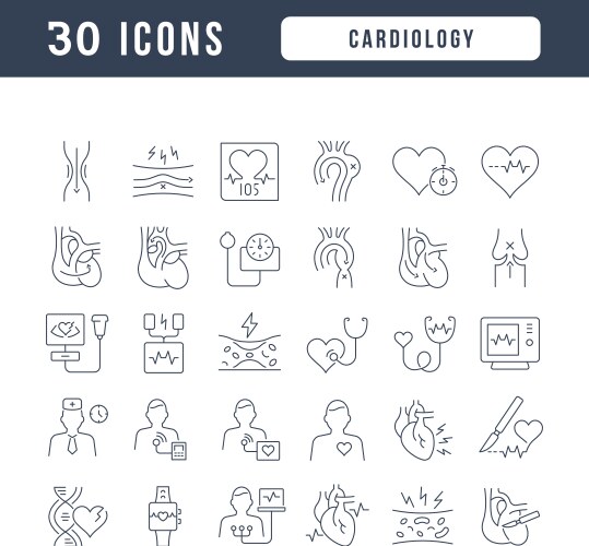 Blue icon set of cardiology neurology gynecology Vector Image